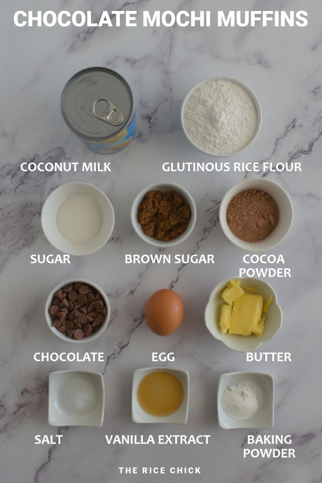 Chocolate Mochi Muffins - The Rice Chick