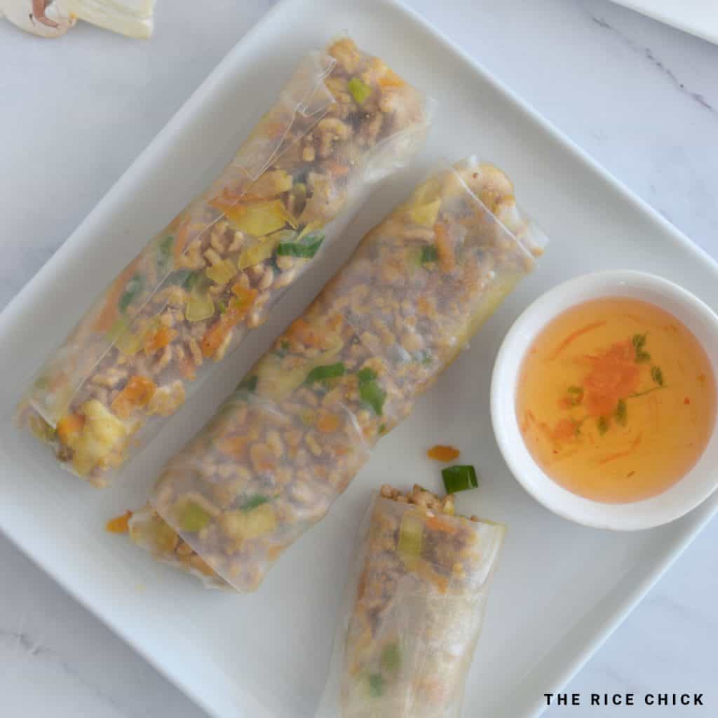 Pork Vietnamese Spring Rolls - The Rice Chick