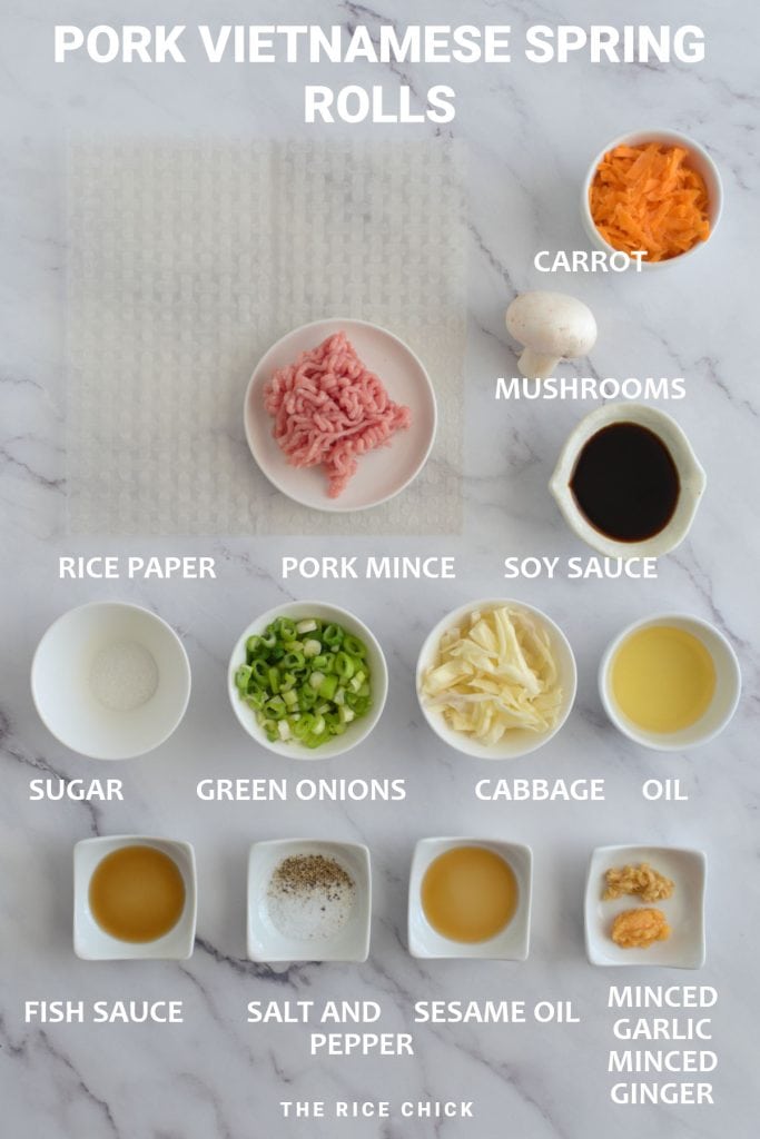 Pork Vietnamese Spring Rolls - The Rice Chick