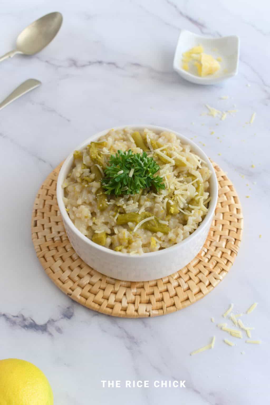 Lemon Asparagus Risotto - The Rice Chick