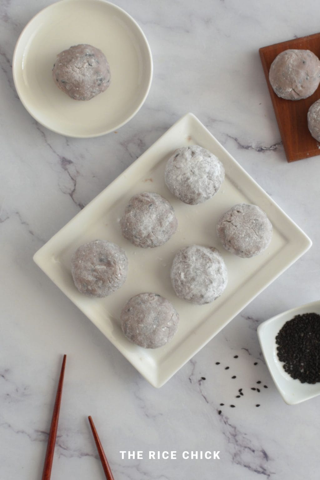 Black Sesame Mochi - The Rice Chick